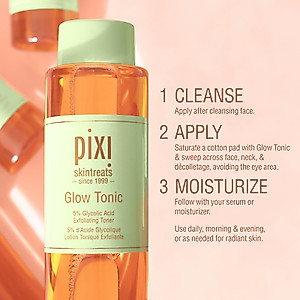 Pixi Glow Tonic Balancing Face Toner Glycolic Acid for Radiant Skin and Daily Brightening (8.5 fl oz / 250 ml)