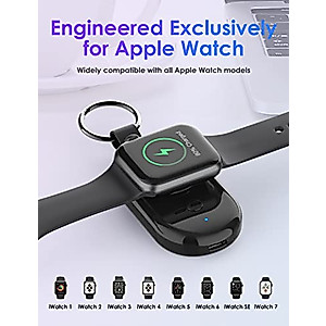 PAOLIMAX Portable Wireless Charger for Apple Watch, iwatch Charger【Upgraded Version】 1100mAh Smart Keychain Power Bank, Portable Magnetic iWatch Charger for Apple Watch Series 7/6/5/4/3/2/SE/Nike