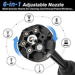Heywork Cordless Pressure Washer, 600PSI Portable Pressure Washer Handheld, Power Pressure Cleaner with 6-in-1 Adjustable Nozzle