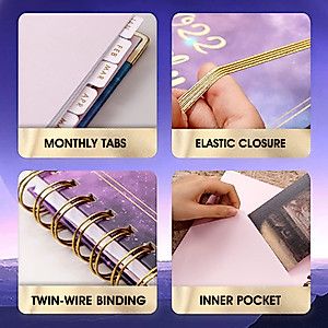 2022-2023 Hardcover Daily Planner Yearly Monthly Agenda Planner Strong Twin-Wire Binding Weekly Organizer for College Students Women Men to Do List Cute Organizer Planner, Purple Small