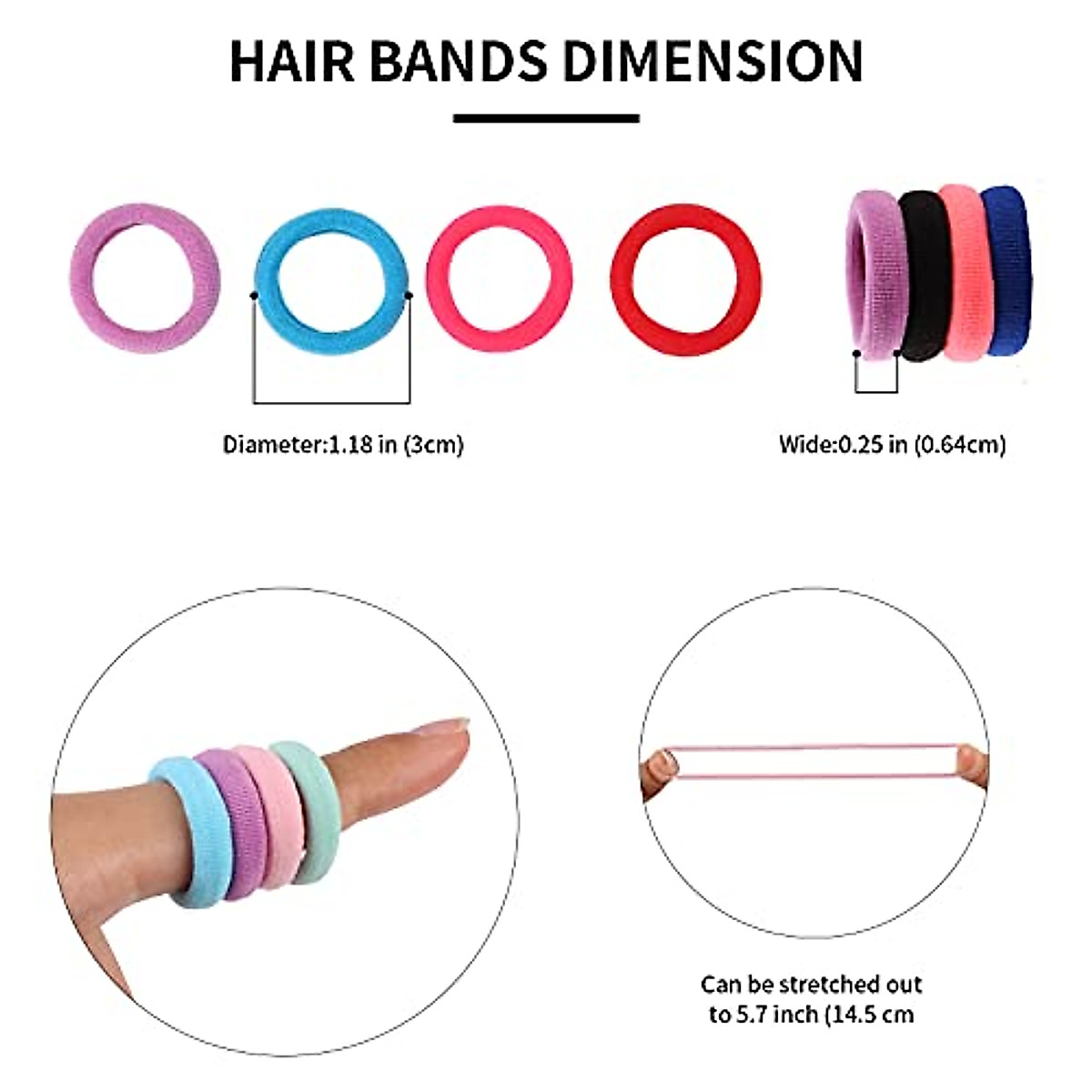 200Pcs Baby Hair Ties, Elastic Toddler Hair Ties, Multicolor Small Seamless Rubber Hair Bands Ponytail Holders for Infants Girls and Kids