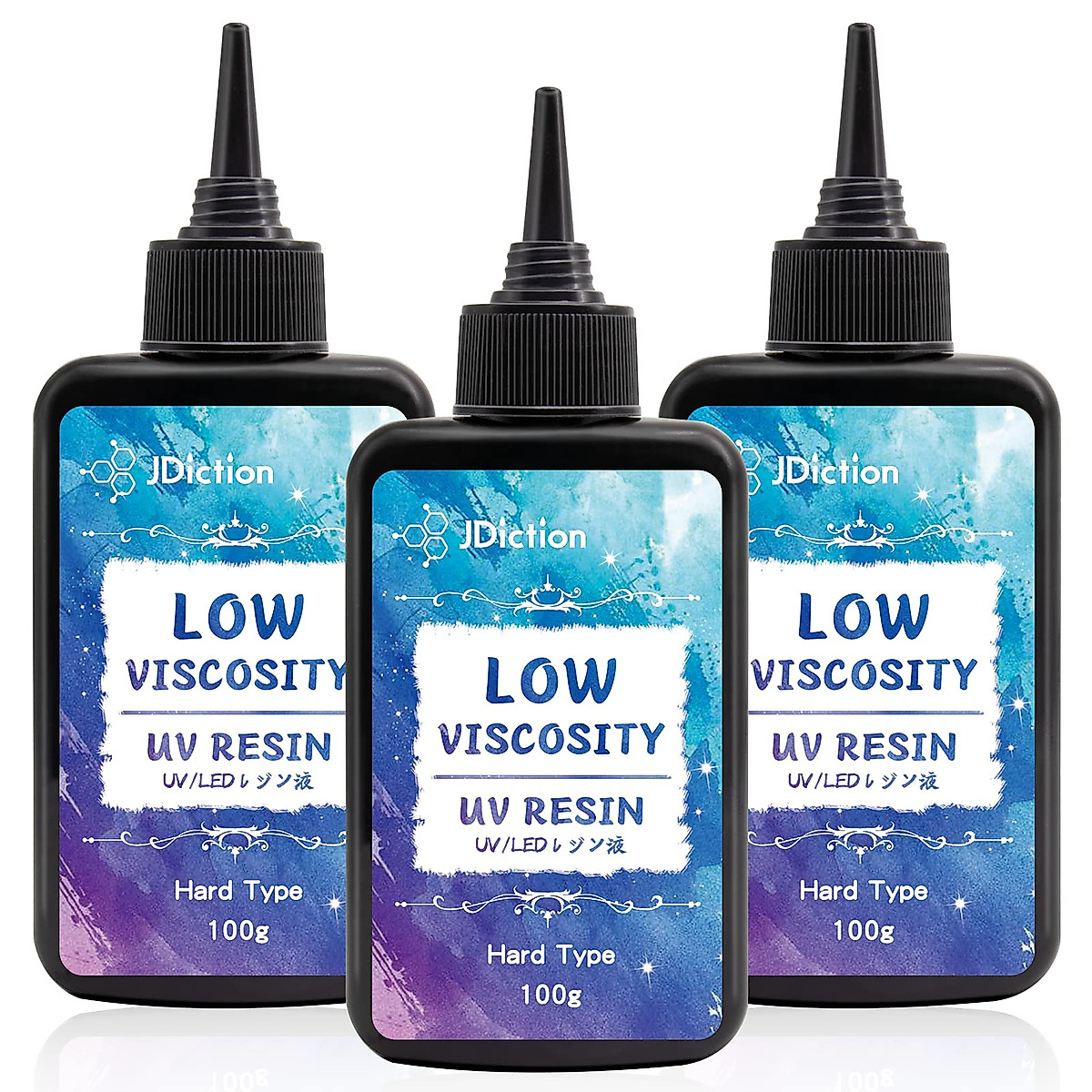 JDiction UV Resin, Upgrade 300g Low Viscosity Hard Thin UV Resin with Super Crystal Clear Resin Kit for Jewelry, Casting, Coating and DIY Craft