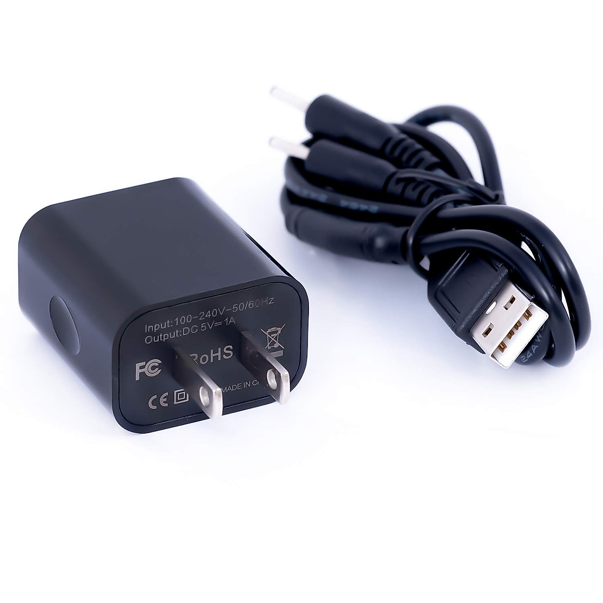 GoodBoy Extra Replacement Charger with Wall Adapter - Remote Training Collar Models - USB to Dual 2.0 mm Split Charger Cable