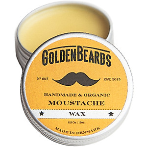 Organic Moustache Wax - 15ml *Golden Beards* | Jojoba & Argan & Apricot Oil , The Perfect Grooming Product, Only Natural Ingredients, 100% Handmade (0.5 Oz)
