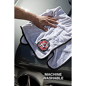 Adam's Ultra Plush Drying Towel (Pack of 2) - Microfiber Cleaning Cloth for Car Detailing, Drying, & Car Wash | Soft Rag Towel Won't Scratch Paint | Wax Auto Kit Glass Cleaner Supplies