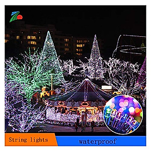 LIUPENGWEI Solar String Lights Outdoor, 100LED~500LED 12M~52M Solar Garden Lights, 8 Modes Copper Wire Fairy Lights Waterproof for Garden Party Wedding Home Christmas Garden Ghost Light