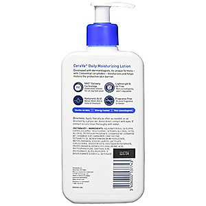 CeraVe Daily moisturizing lotion | 12 ounce | face & body lotion for dry skin with hyaluronic acid | fragrance free, 12 Fl Oz