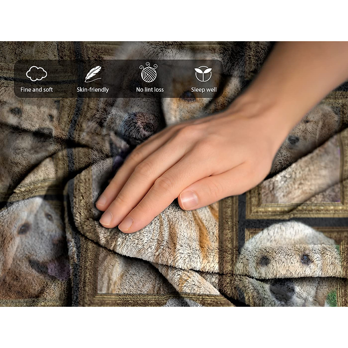 Golden Retriever ​Blanket - Fleece Throw Blanket for Couch Super Soft Cozy Bed Blanket Lightweight Plush Fuzzy lap Blankets and Throws for Sofa, 50 x 60 Inch, Gift for Dog Lover