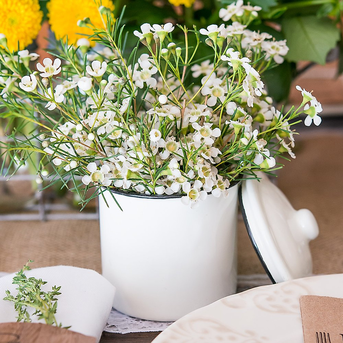 French Provençal Mini Decorative Canister with Lid