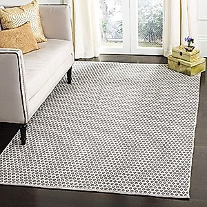Safavieh Montauk Collection 5' x 8' Grey/Ivory MTK616F Handmade Cotton Area Rug