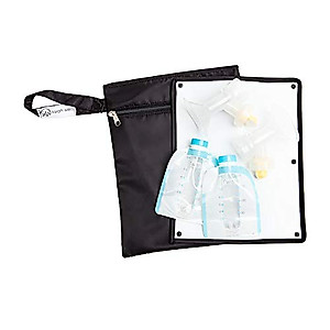 Sarah Wells Pumparoo Wet/Dry Bag for Breast Pump Parts (Black)