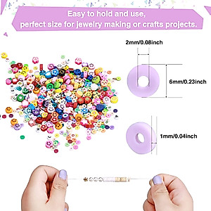 Greentime 8640PCS Clay Beads for Bracelet Making, 48 Colors Flat Round PolymerBeads Spacer Heishi Beads with 312pcs Letter Beads and 535pcs Pendant Charms Kits for Jewelry Marking DIY Crafts
