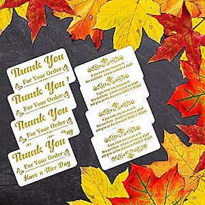 PARTH iMPEX Thank You for Your Order Cards - (Pack of 100) 3.5" x 2" Gold Foil Purchase Inserts Supporting My Small Business Greeting Card Appreciation for Customer Shopping Handmade Goods