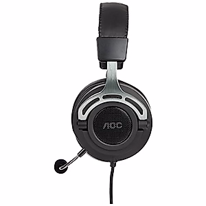 AOC Gaming GH200 Wired Gaming Headset with 2.0 Stereo Sound, Built-in Detachable Microphone, Premium Protein Leather, Integrated Control Panel and 3.5 mm Cable Connection