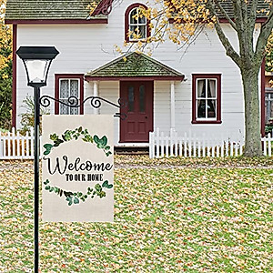Welcome Garden Flags Courtyards Double Sided Decorative House Flag Welcome To Our Home Outside Seasonal Holiday Yard Flag Watercolor Durable Burlap Farmhouse Flags 12.5 x 18 Inch Welcome Banner
