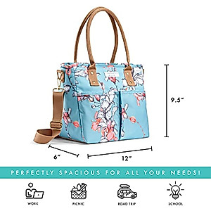 Fit & Fresh Summerton Insulated Lunch Bag with Carry Handles, Complete Lunch Kit Includes Salad Kit, Mermaid Moon