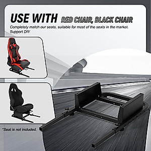 Supllueer Racing Seat Bracket Used with Racing Wheel Stand to Form Sim Cockpit Fit for Anman Marada Dardoo Minneer Adjustable Universal Sim Race Mount Support DIY, Excluding Seat