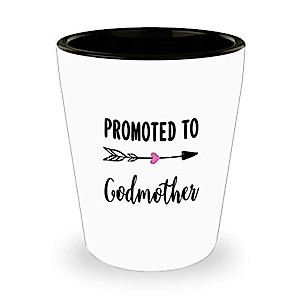 Pregnancy Announcement Funny Idea For New Godmother Promoted To Godmother Unique Shot Glass 1.4 Oz Birthday Stocking Stuffer