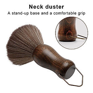 CGBARBER Barber Neck Duster Brush Wood Handle with Hook for Hair Cutting… (Neck brush+Black brush)For All Hair Type.