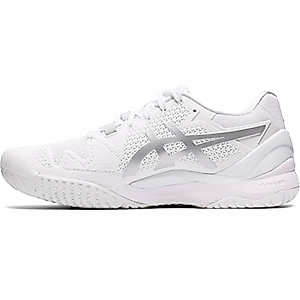 ASICS Women's Gel-Resolution 8 Tennis Shoes, 8.5, White/Pure Silver