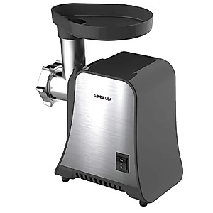 GoWISE USA GW88010 800-Watt Max 4-in-1 Electric Meat Grinder and Food Processor, Small, Stainless Steel