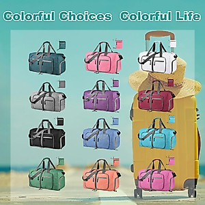 Duffel Bag 65L Packable Duffle Bag with Shoes Compartment Unisex Travel Bag Water-Resistant Duffle Bag(Grey,65L)