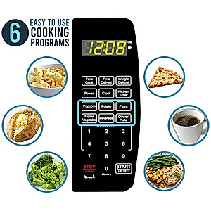 Farberware Countertop Microwave 1000 Watts, 1.1 cu ft - Microwave Oven With LED Lighting and Child Lock - Perfect for Apartments and Dorms - Easy Clean Brushed Stainless Steel