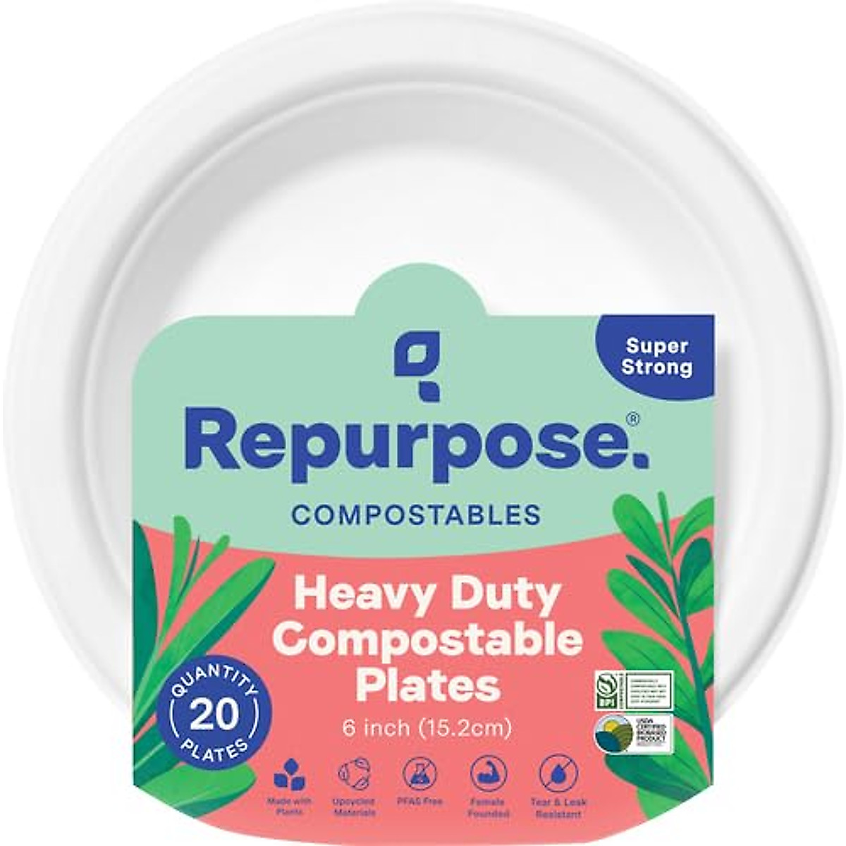 Repurpose, 6" Eco-Dessert Plates, 20 Count