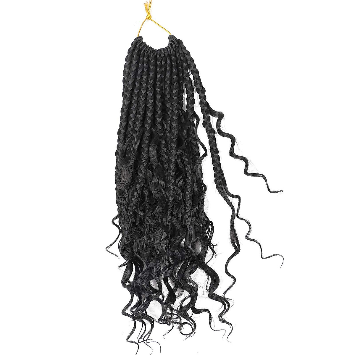 LMZIM Goddess Box Braids Crochet Hair 14 Inch Boho Crochet Box Braids Pre-looped 8 Pack Bohemian Box Braids Crochet Braids Synthetic Hair Extensions for Black Women