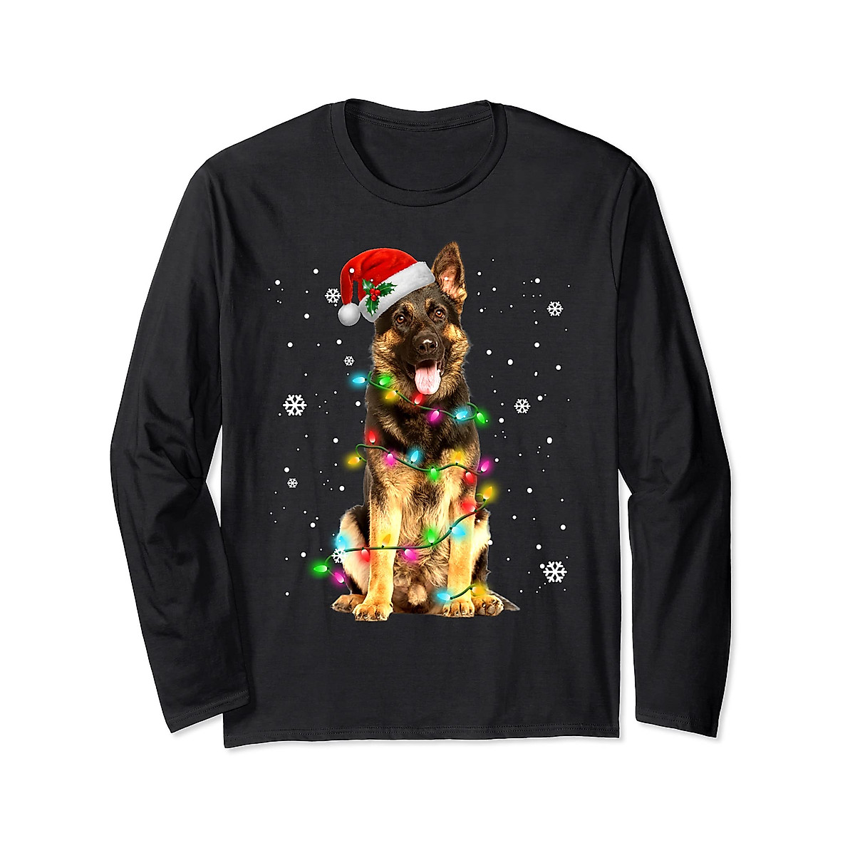 German Shepherd Dog Tree Christmas Sweater Xmas Dogs Gifts Long Sleeve T-Shirt
