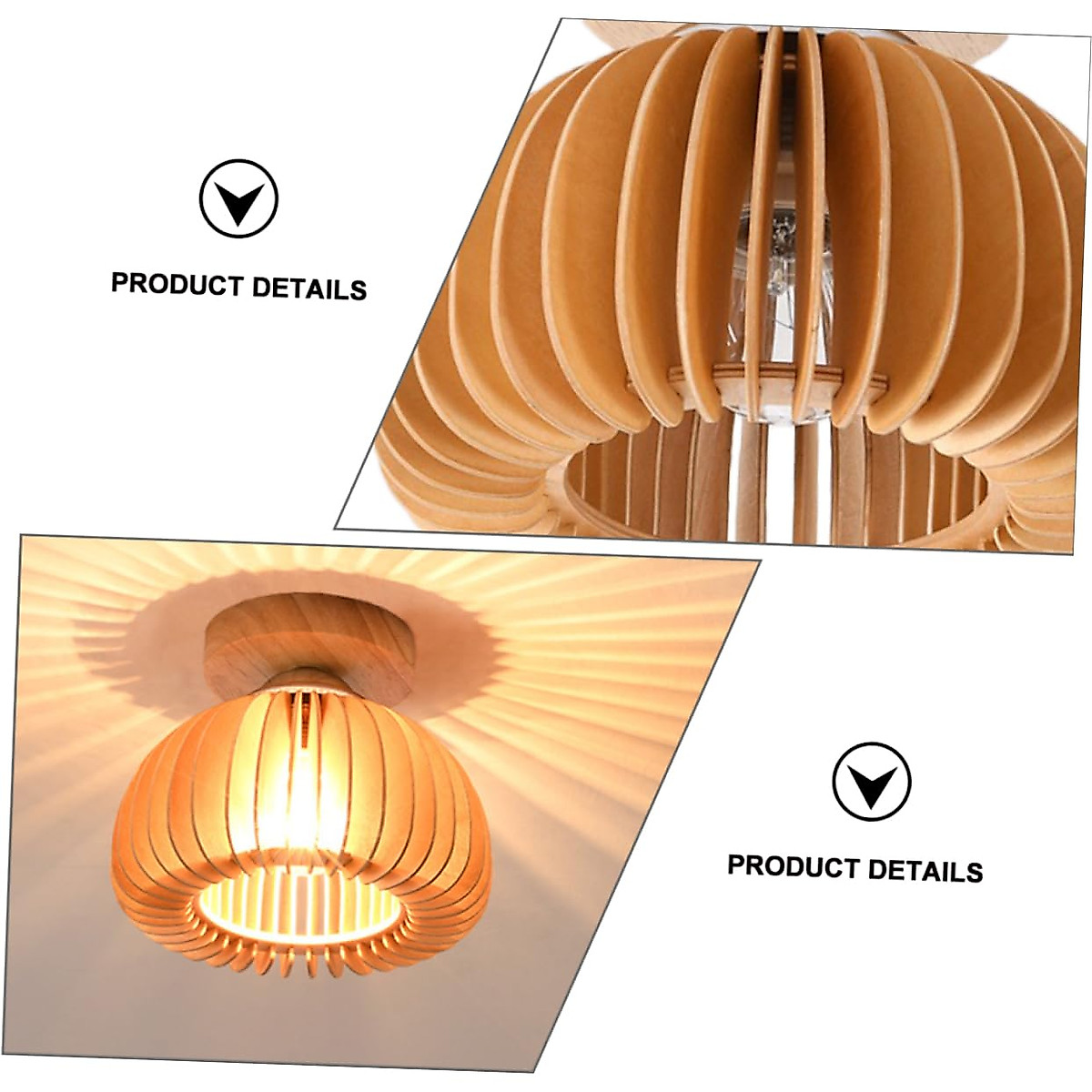 DOITOOL 1pc Wooden Ceiling Lamp Ceiling Light Fixture Flush Mount Light Fixture Ceiling Lamp Shade Light Fixtures Ceiling Mount Hallway Light Fixtures Ceiling Entryway Light Fixture