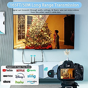 AIMIBO 2 in 1 Wireless HDMI Transmitter and Receiver 4K 5G, USB C & HDMI Transmitter, HDMI & VGA Dual Screens Receiver, Streaming Video/Audio for Macbook, Roku, Laptop, Samsung, Phone to TV, 165FT/50M
