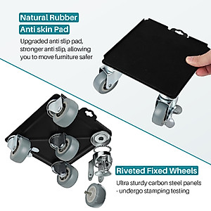 Upgrade Large Furniture Dolly, Furniture Movers with 5 360° Rotation Wheels and Brake, Maximum Load 3306LBS, Furniture Moving Tools for Heavy Furniture Sofa Cabinet Refrigerator