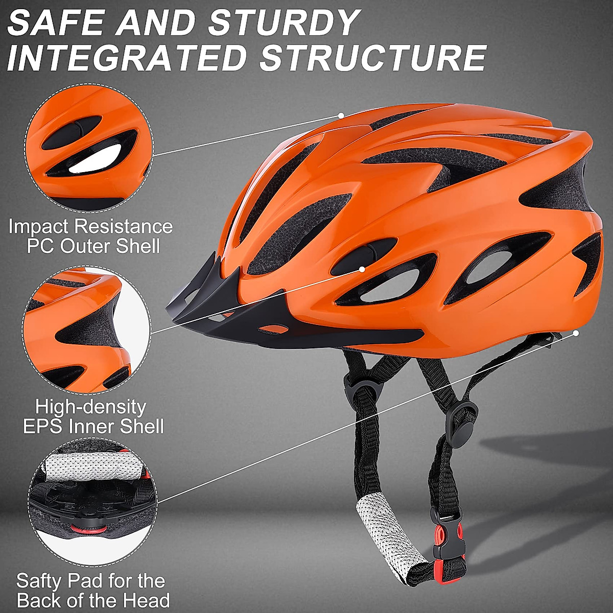 Zacro Adult Bike Helmet Lightweight - Bike Helmet for Men Women Comfort with Pads&Visor, Certified Bicycle Helmet for Adults Youth Mountain Road Biker