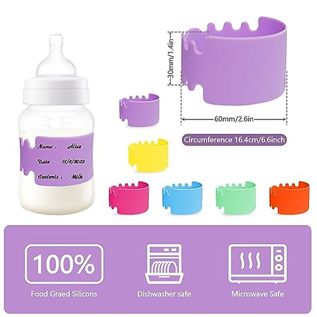 Newmemo Baby Bottle Labels - 12 PCS Reusable & Waterproof