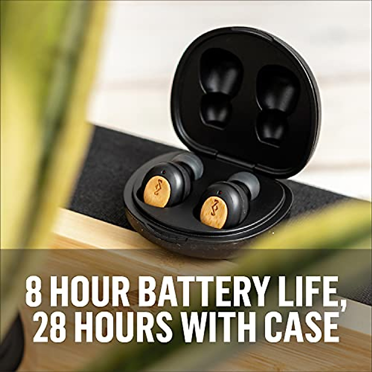 House of Marley Champion: True Wireless Earbuds with Microphone, Bluetooth Connectivity, 28 Hours Total Playtime, and Sustainable Materials