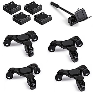 Furniture Mover 4-Pack Steel Tri-Dolly Set, 6-Inch, 132 lbs Load Capacity Each Pack, 3 Wheels Mover Dollys for Moving Heavy Furniture, Grand Piano Table