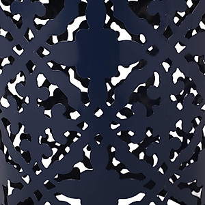 Christopher Knight Home Laurent Outdoor Lace Cut Side Table with Tile Top, Dark Blue