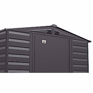 Arrow Select 6' x 7' Outdoor Lockable Steel Storage Shed Building, Charcoal