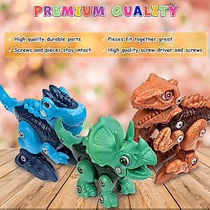 Take Apart Dinosaur Toys for Kids 3-5 6 7 - STEM Building Toys for 3 Year Old Boys - Boys Toys for 4 Year Old Boys - STEM Toys for 5 Year Old Girl Birthday Gifts - Dinosaur Toys for Kids 5-7