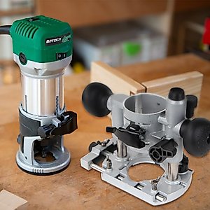 BATOCA Wood Router Kit, 1-1/4 HP Max Torque Router Tool with Fixed Base, Compact Wood Palm Router Tool 6 Variable Speed Wood Trimmer Router Combo Tool for Woodworking, Carving, Trimming, Slotting