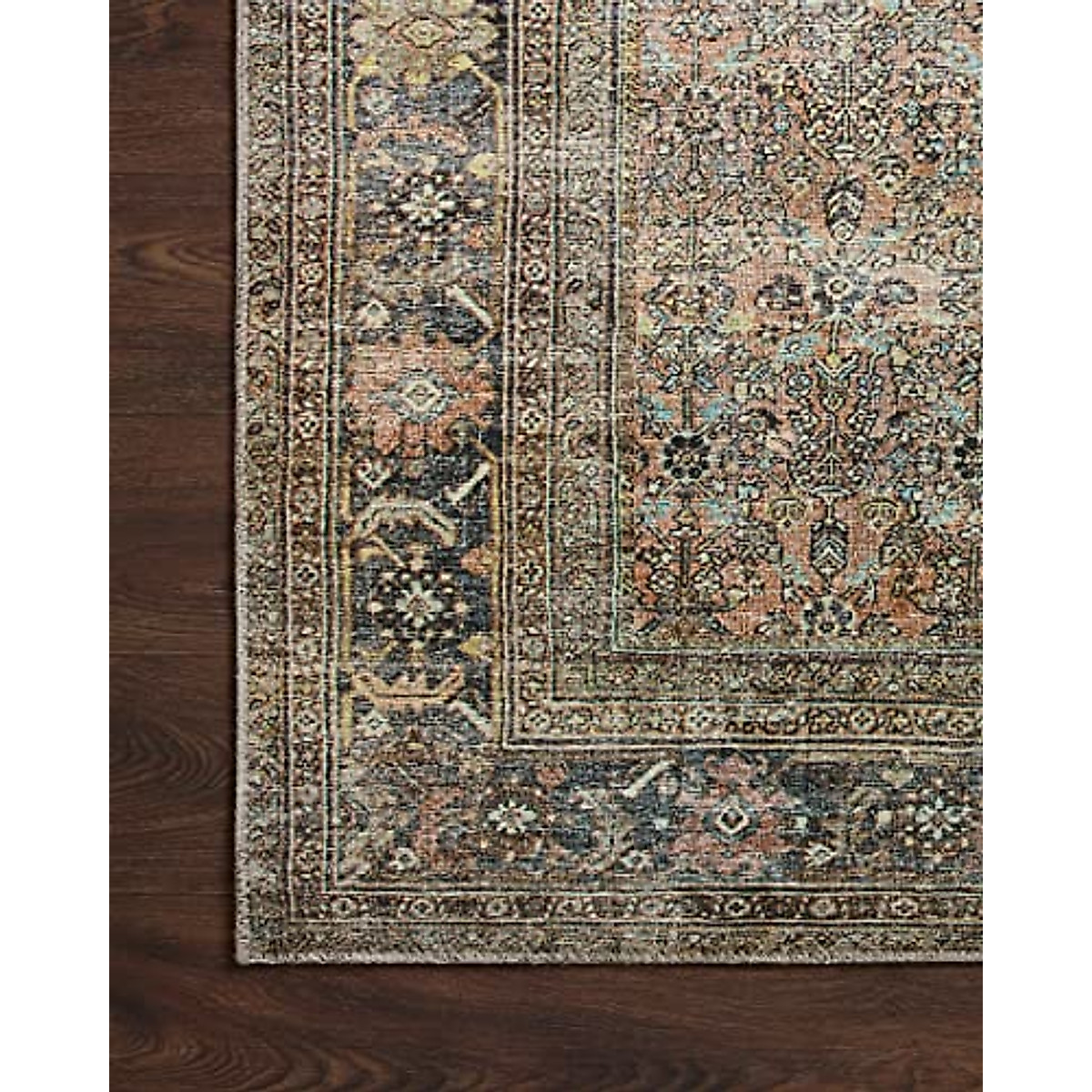 Loloi II Adrian Collection ADR-03 Terracotta/Multi, Traditional 7'-6" x 9'-6" Area Rug