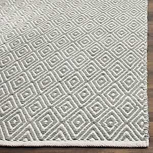 SAFAVIEH Boston Collection 2'6" x 4' Grey BOS682E Handmade Flatweave Cotton Accent Rug