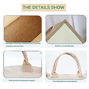 Jute Beach Tote Bags,MEIANJUN Set of 6 Burlap Tote Bags with Button Travel with Handle Grocery Bag Bridesmaid Bags Tote Bag for Beach wedding Shopping travel Arts and Crafts DIY 14.5*10.7*6.5[6pcs]