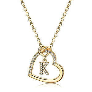 M MOOHAM Initial Necklaces for Women, Initial Necklace K Necklace for Girls Gold Initial Necklace for Women Letter Necklace Gifts for Teen Girls Necklaces for Teen Girls Jewelry for Teen Girls
