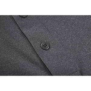 TACVASEN Hiking Long Sleeve Golf Polo Shirts Quick Dry Performance Athletic Casual T-Shirt Grey, L