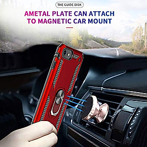 LeYi for iPhone SE 2020 Case (3rd Gen), iPhone SE Case 2022 with [2Pack] Tempered Glass Screen Protector, [Military-Grade] Phone Case with Magnetic Kickstand for iPhone SE 2022/2020, Red