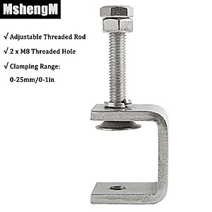 2Pcs C-Clamp 304 Stainless Steel G-Clamp Tiger Clamp Heavy Duty Woodworking Clamp Home Improvement And Automotive Repair Tools With Wide Jaw Openings (30MM)