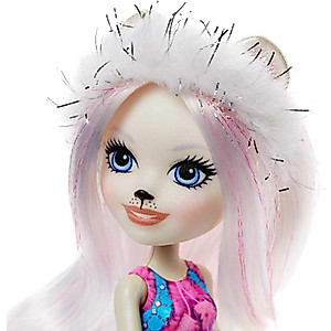 Enchantimals Family Set with Pristina Polar Bear Small Doll & 3 Animal Sibling Figures, Snowy Valley Toy Collection