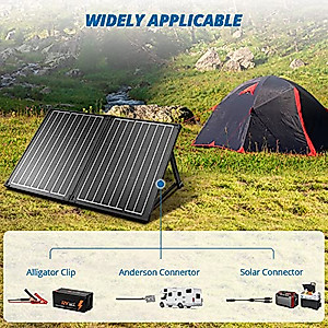 ACOPOWER 100W Portable Solar Panels,100 watt Foldable Solar Panel Suitcase,12 Volt Monocrystalline Solar Panel kit with Waterproof 20A Solar Controller for Camping,Power Supply and Emergency Backup